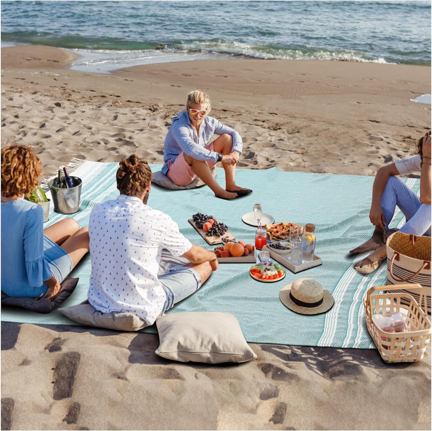Extra Large Picnic Blanket Outdoor Beach Towel Camping Blanket ark Stadium Outside Festival ...