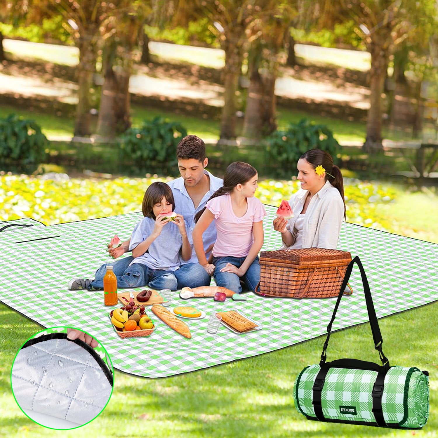 Extra Large Picnic Blankets,Teencool 8mm Extra Thick Waterproof Blanket ...