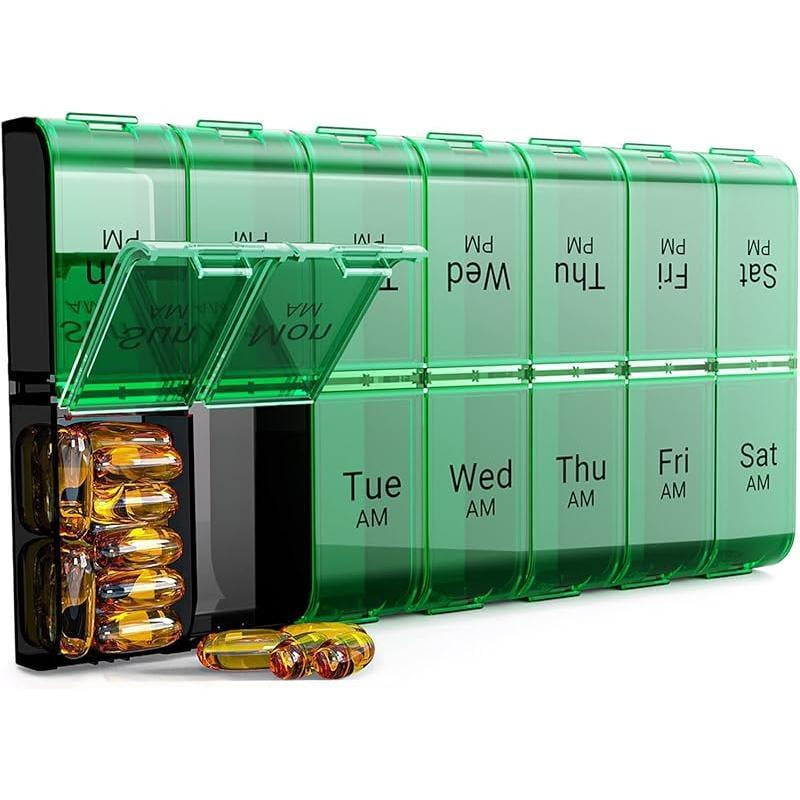 Extra Large Pill Organizer 2 Times a Day, Weekly XL AM PM Pill Case, 7 ...