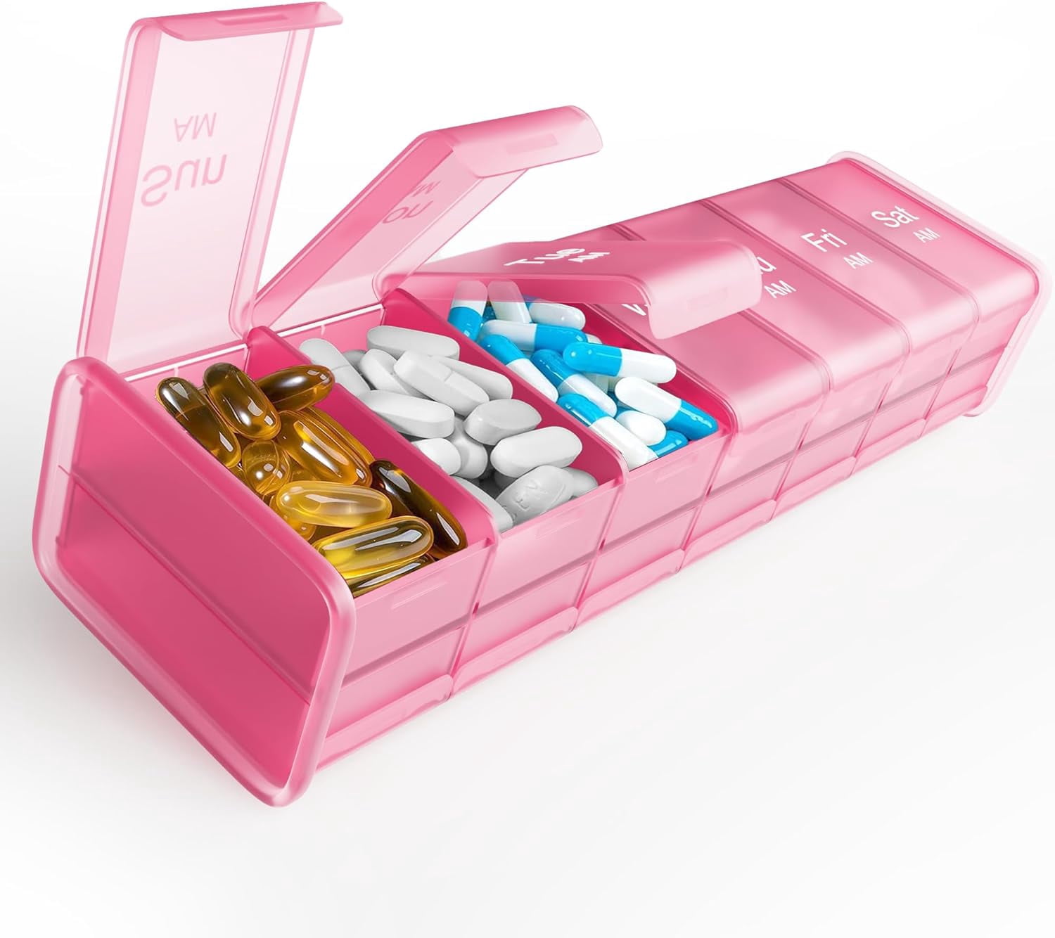 Extra Large Pill Organizer - XXL Vitamin Holder for Weekly Supplements ...