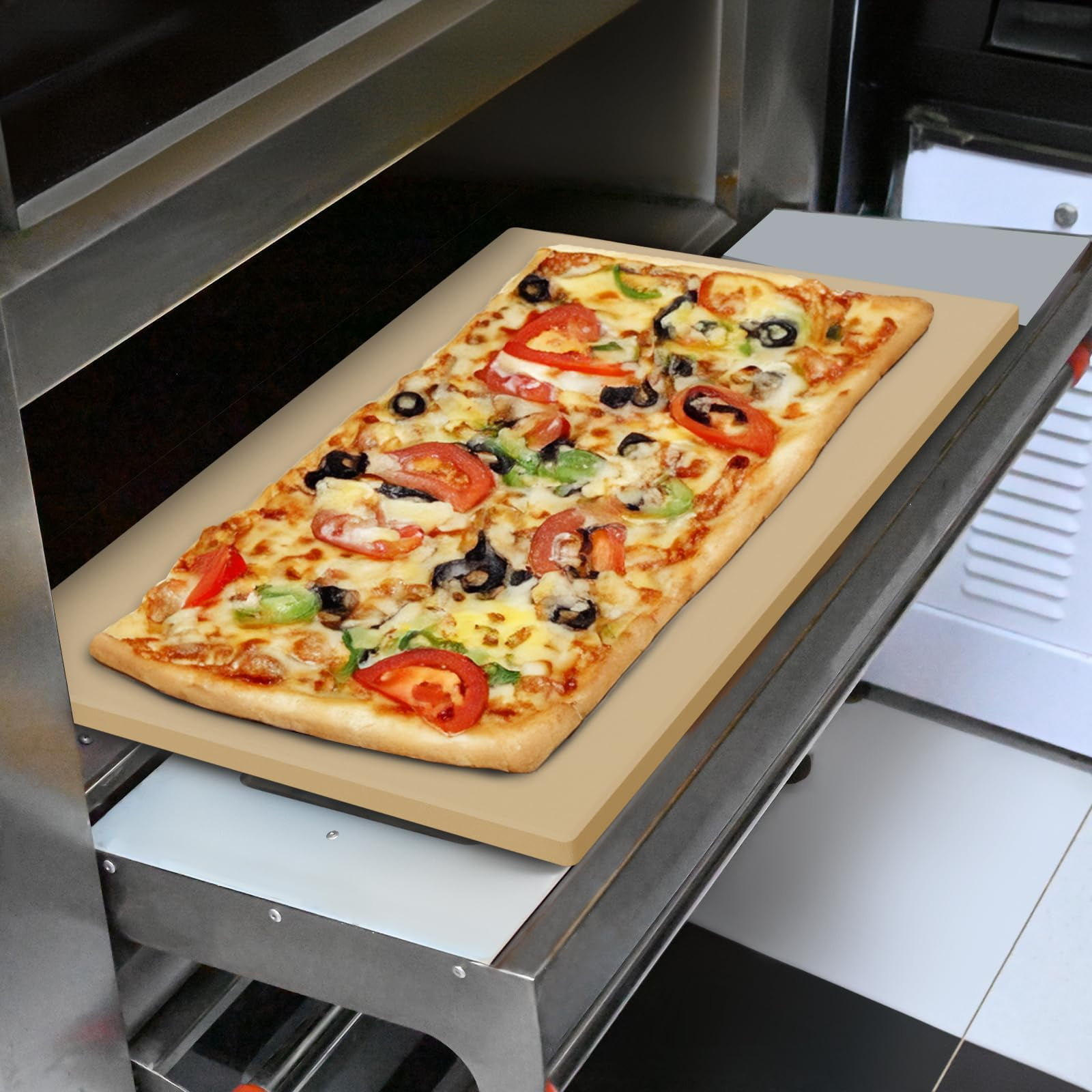 Extra Large Pizza Stone 22 Inch, Rectangular Pizza Grilling/Baking ...