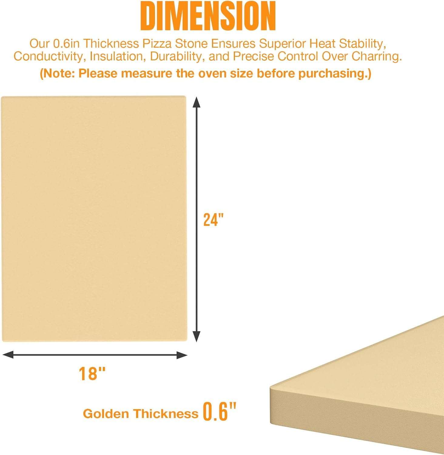 Extra Large Pizza Stone 24 Inch, Rectangular Pizza Grilling/Baking ...