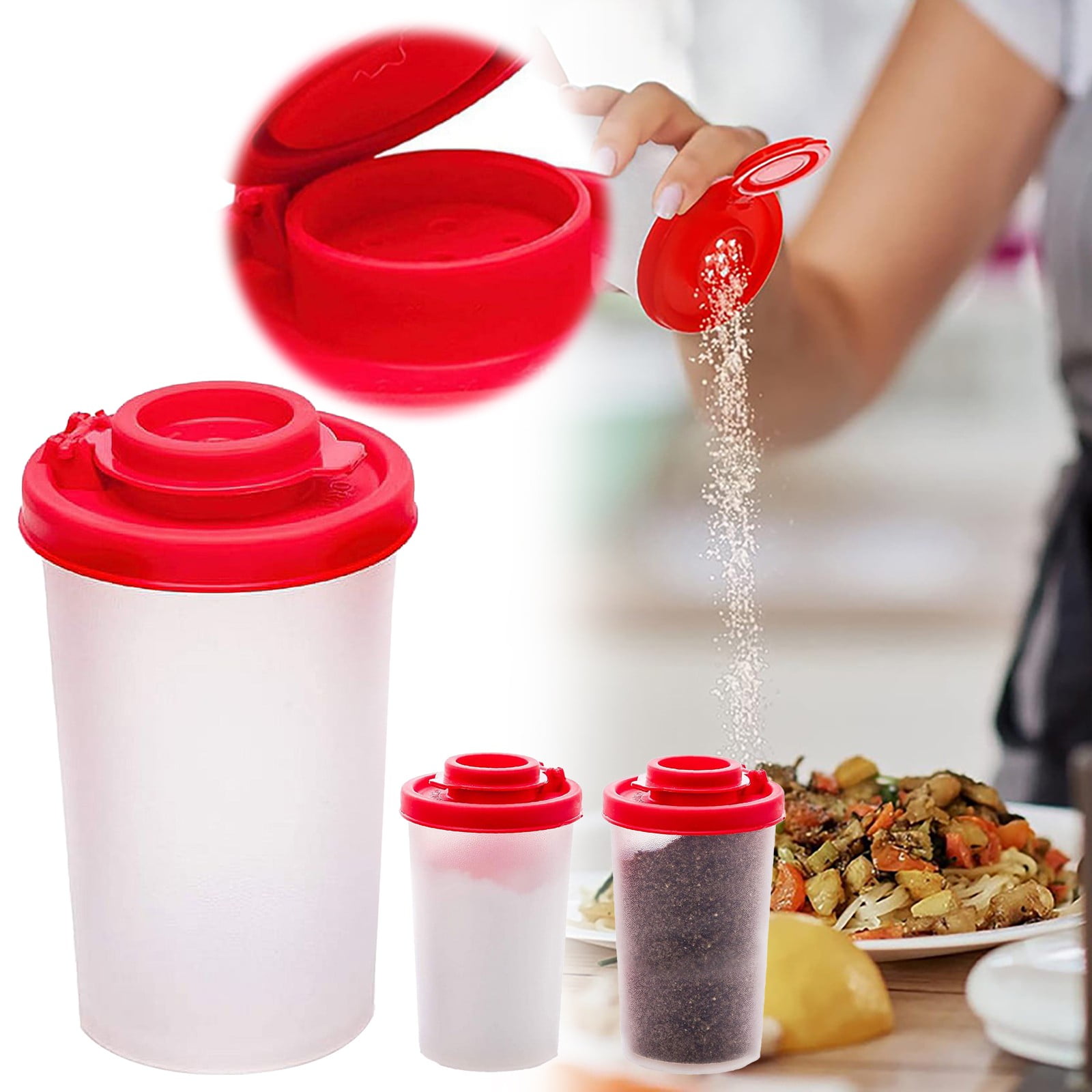 Extra Large Plastic Spice Bottle Spice Container Jar - Lid Pour and ...