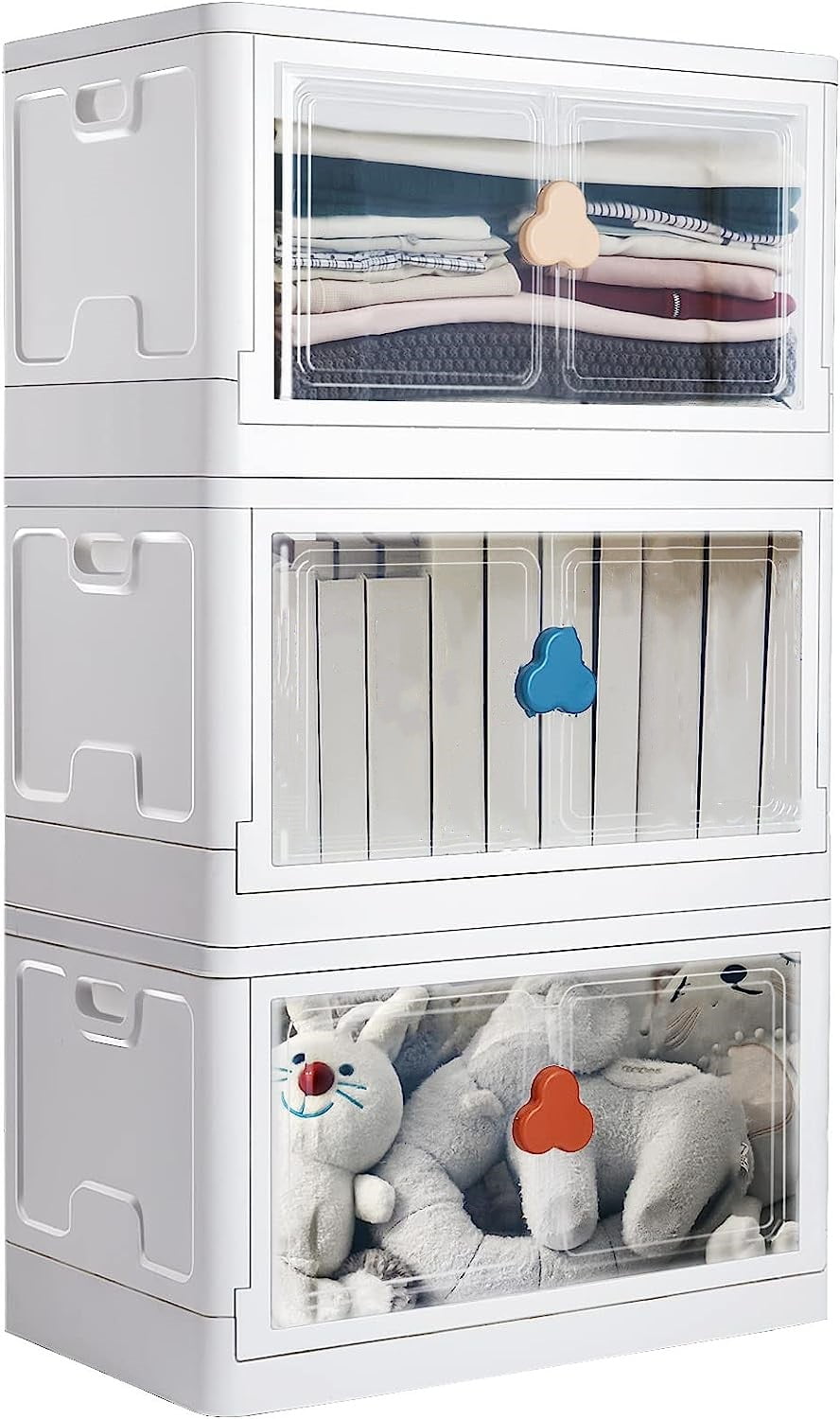 Big 60 Gal Plastic Storage Bins, Garage Organizers, Strong Stackable 3 ...