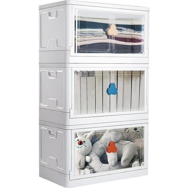 Extra Large Plastic Storage Bins with Lids, 60 Gal Stackable Closet ...