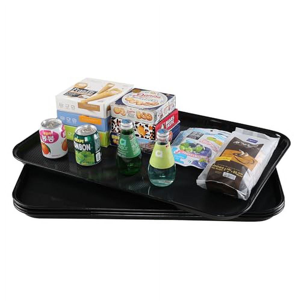 Extra Large Plastic Tray for Multi-Purpose, Black Rectangle Serving ...