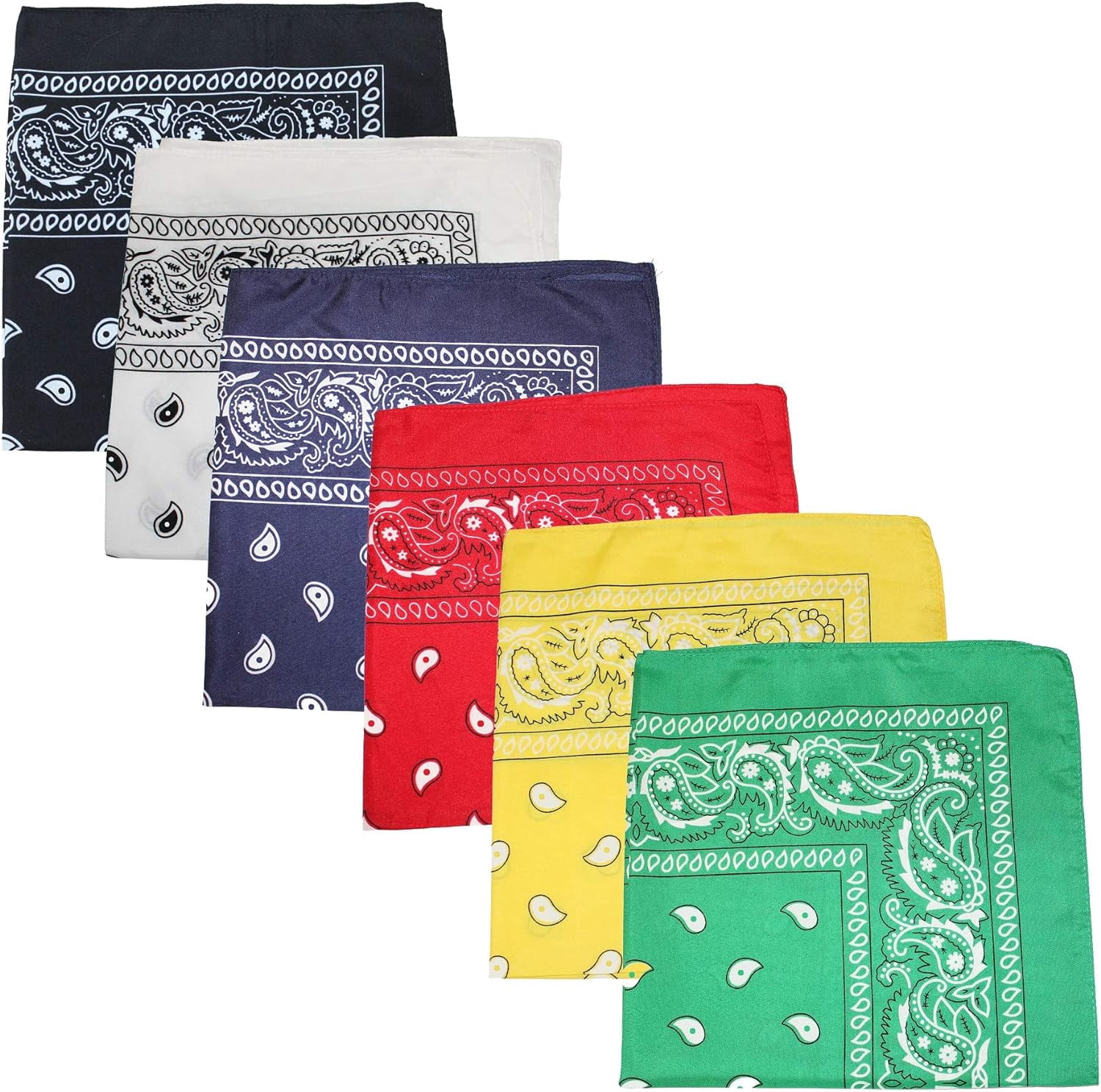 Extra Large Polyester Paisley Bandanas 27 x 27 In - 6 Pack - Party and ...