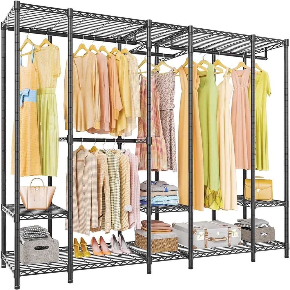 Extra Large Portable Closet Rack Bedroom Armoire Freestanding Wardrobe ...