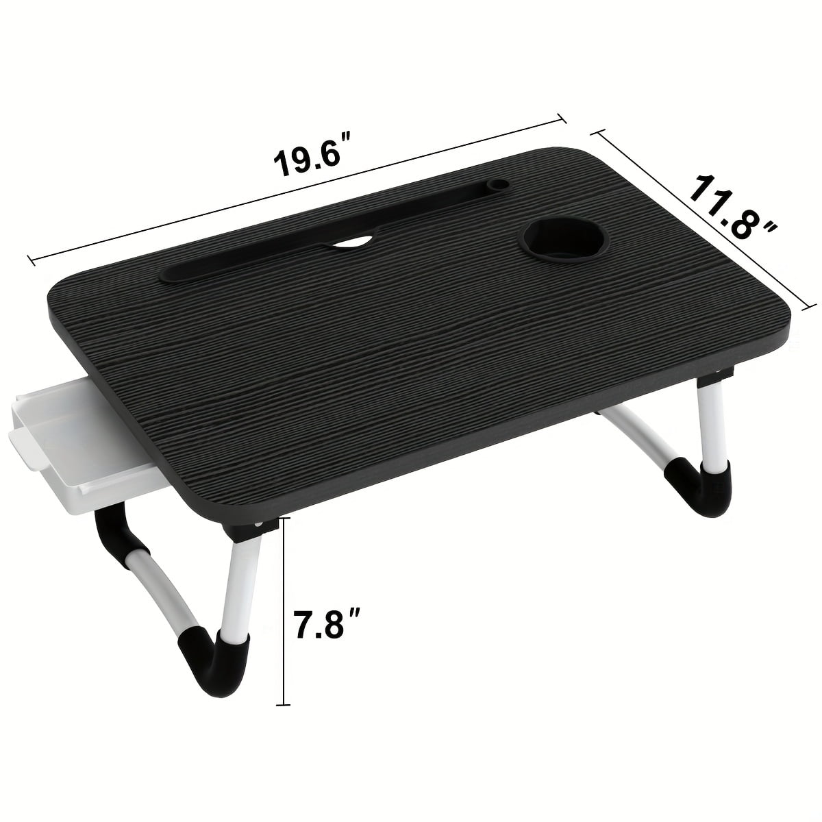 Extra-Large Portable Folding Laptop Desk with Cup Holder & Storage ...