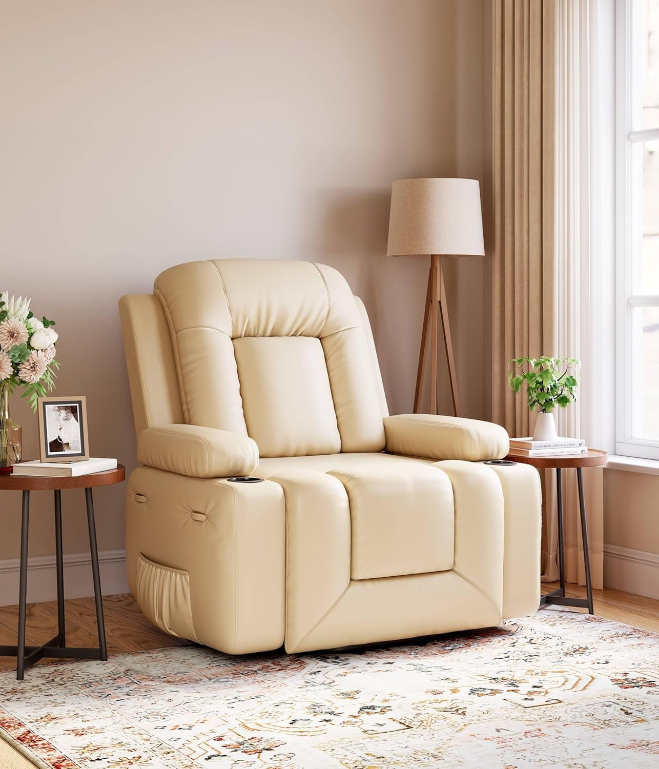Extra-Large Power Lift Recliner Chair w/Heat+Massage Features, Faux PU ...