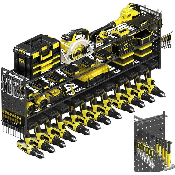 Extra Large Power Tool Organizer Wall Mount, 52" and12 Drills Holder ...