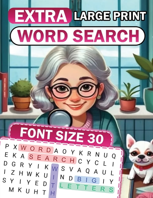 Extra Large Print Word Search: Font Size 30, (Paperback) - Walmart.com