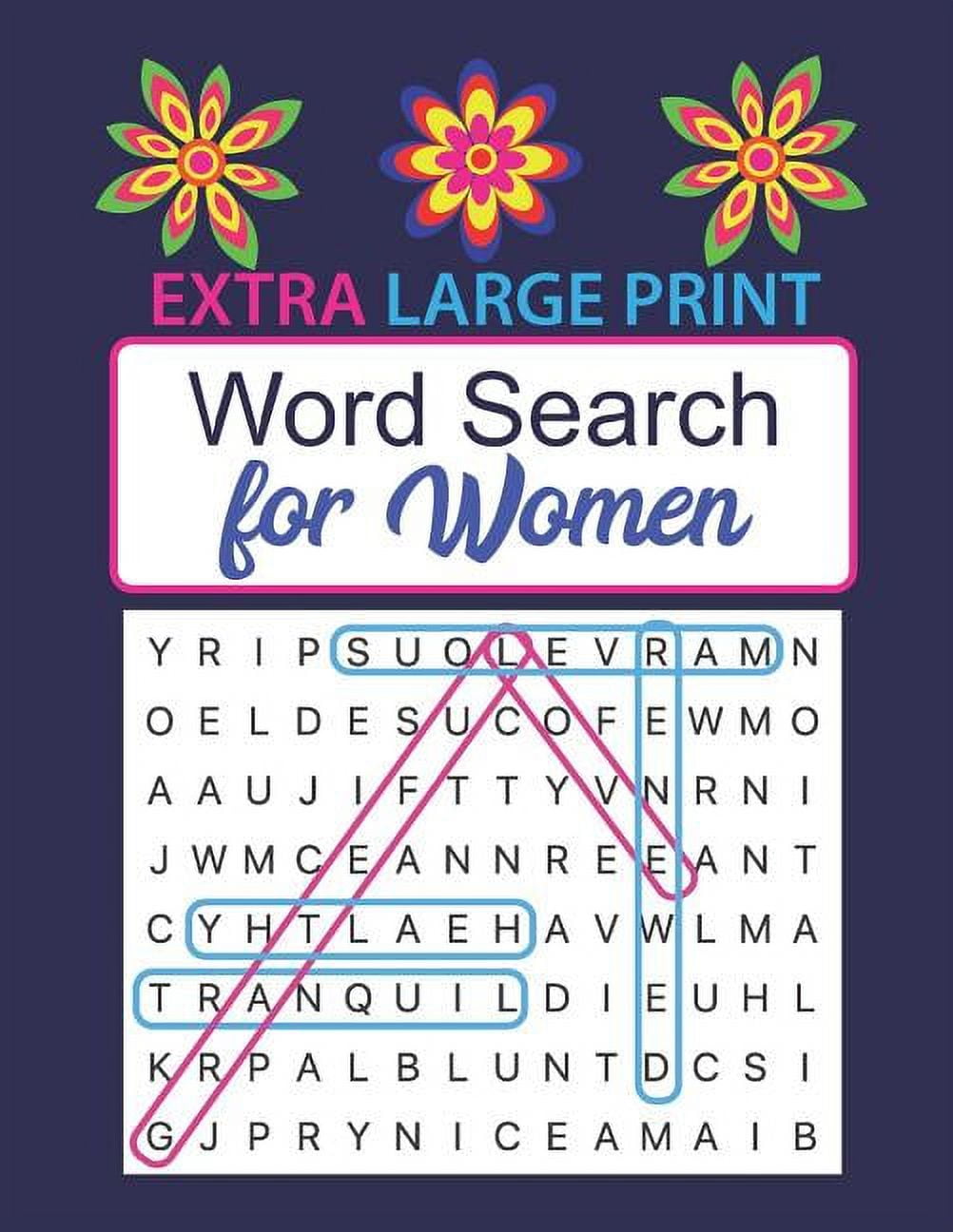 Extra Large Print Word Search for Women: Puzzles for Adults and Seniors ...