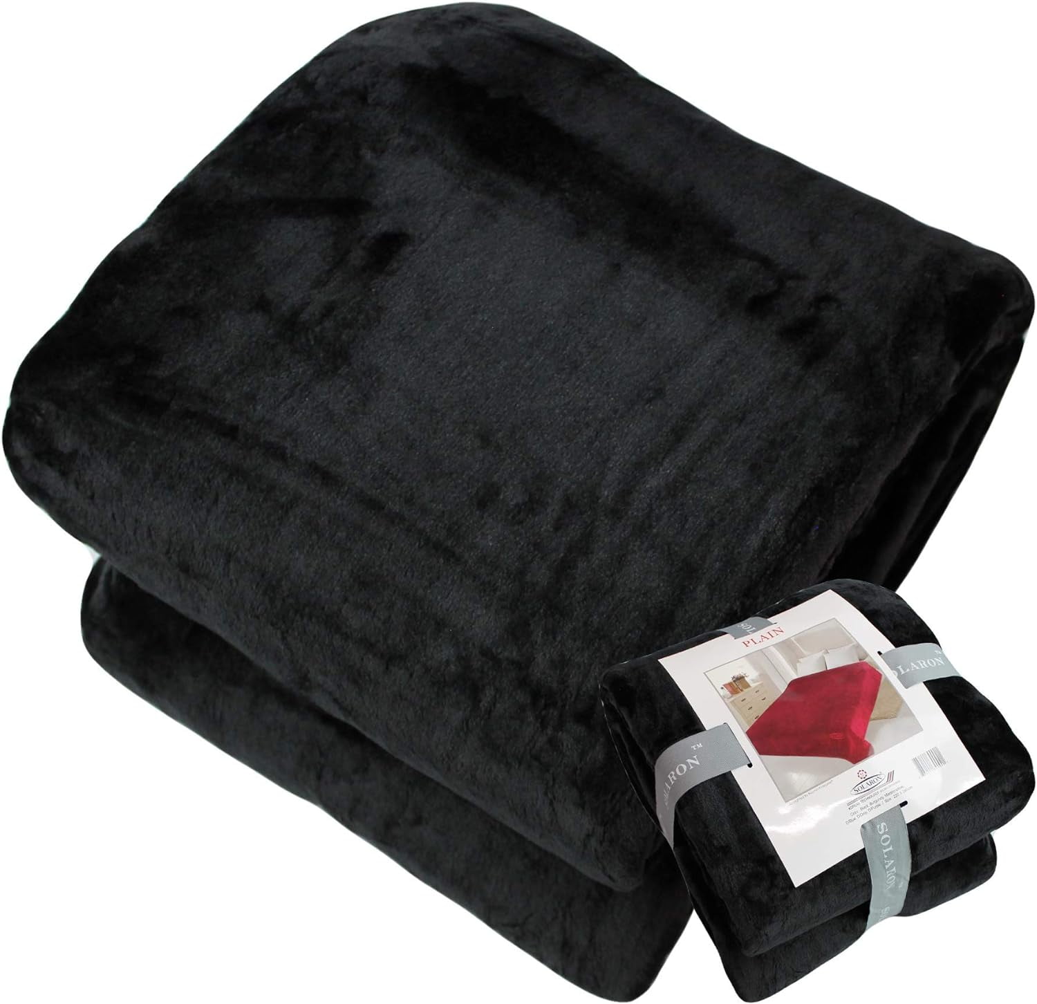 Extra Large Queen Blanket Thick Flannel Fleece 430 GSM for All Season Fall and Winter Spring ...