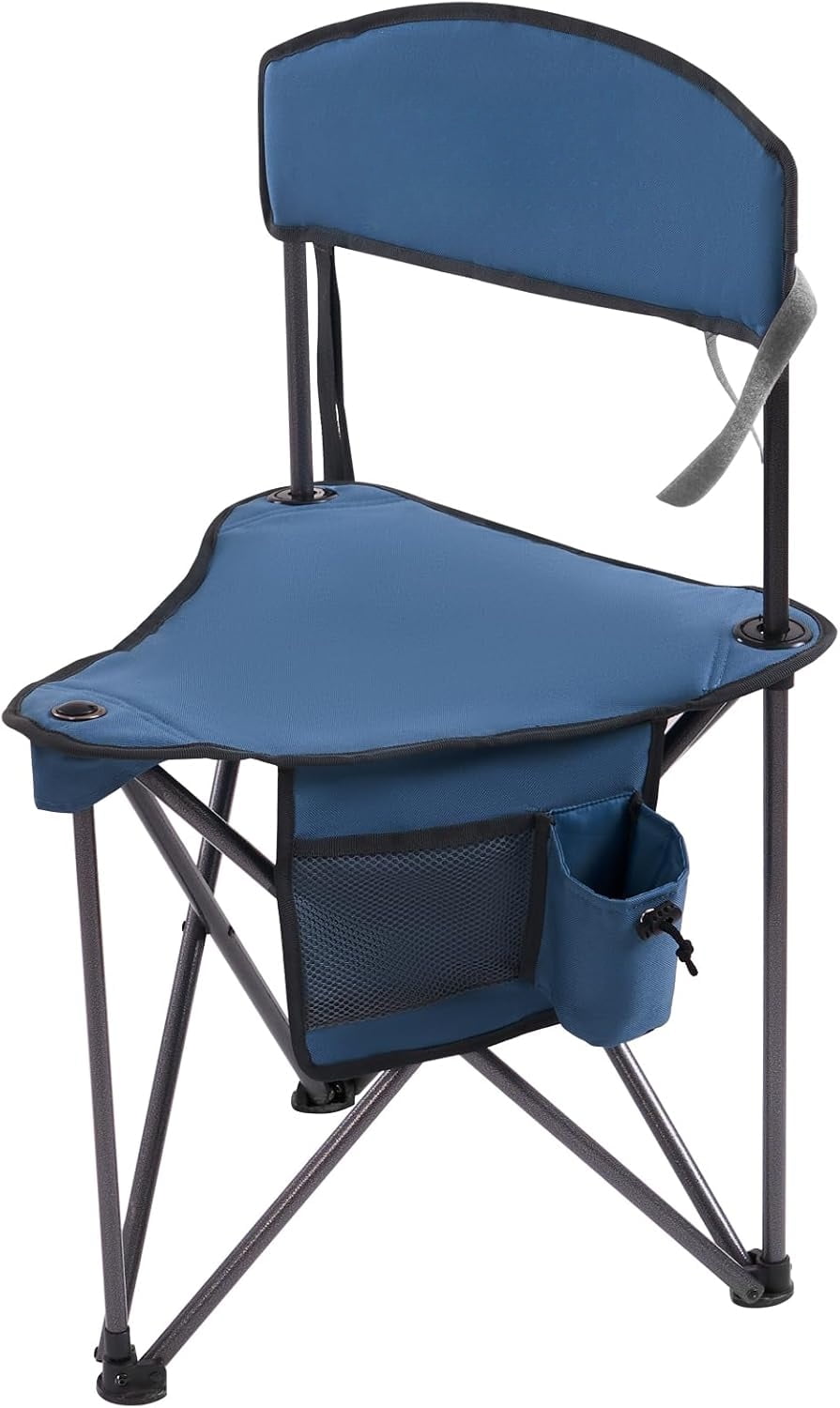 Extra Large Quick Folding Tripod Stool with Backrest Fishing Camping ...