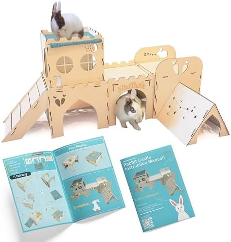 Extra Large Rabbit Hideout and Castle - Easy to Assemble Wooden Houses ...