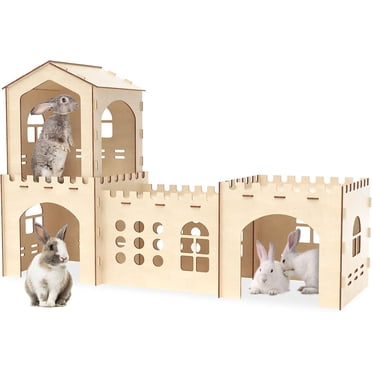 My Backyard Farm Rabbit House - DDP-1550 Wood Hutch Bunny Barn Habitat ...