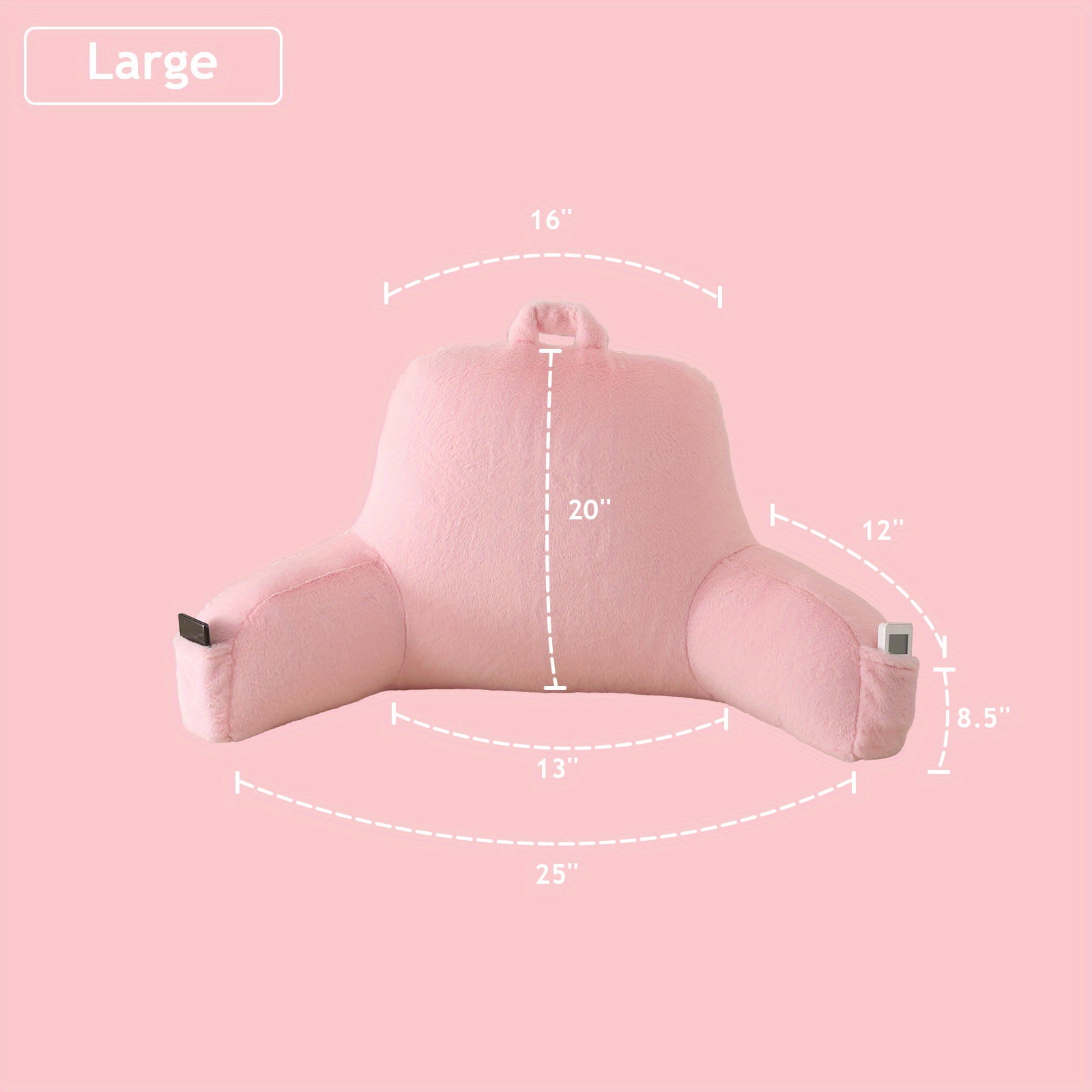 Extra Large Reading Pillow Bed Wedge with Armrests - Ergonomic Back ...