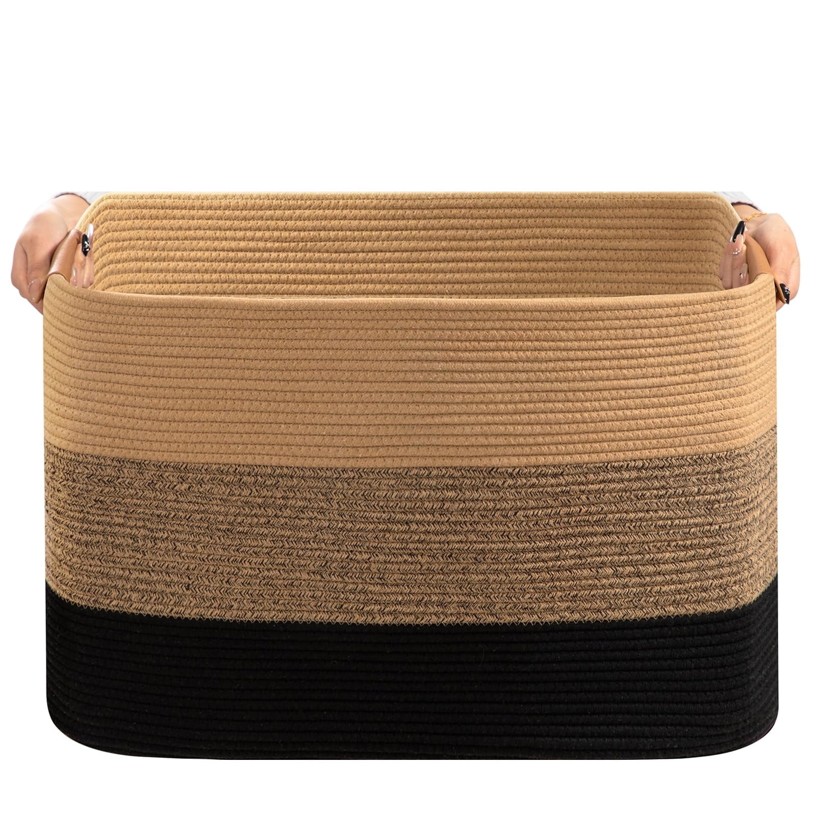 Extra Large Rectangle Blanket Basket Living Room, 25.20’’x16.14’’x16.14 ...