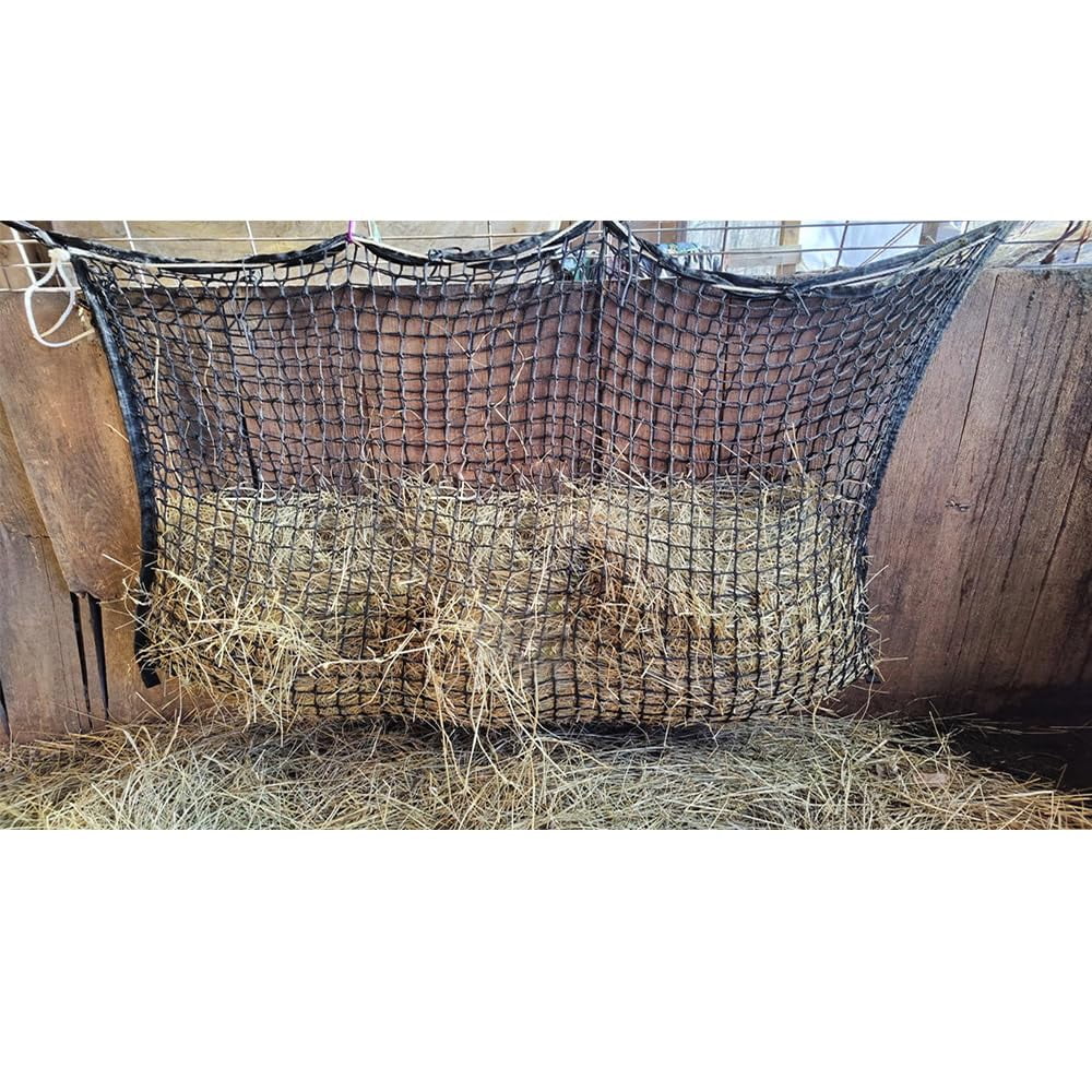Extra Large Rectangular Hay Net for Horses Goats 1.5" Holes Slower Feed ...