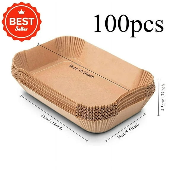 Extra Large Rectangular Paper Air Fryer Liners - Non-Stick, Easy Clean ...
