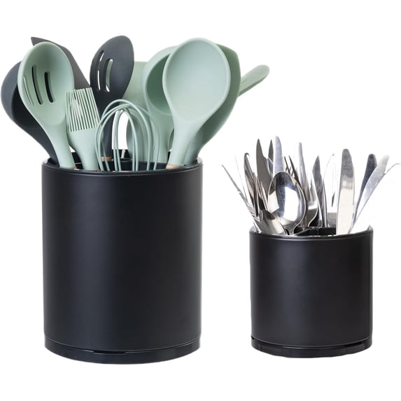 Extra Large Rotating Kitchen Utensil Holder 3 Compartment Countertop ...