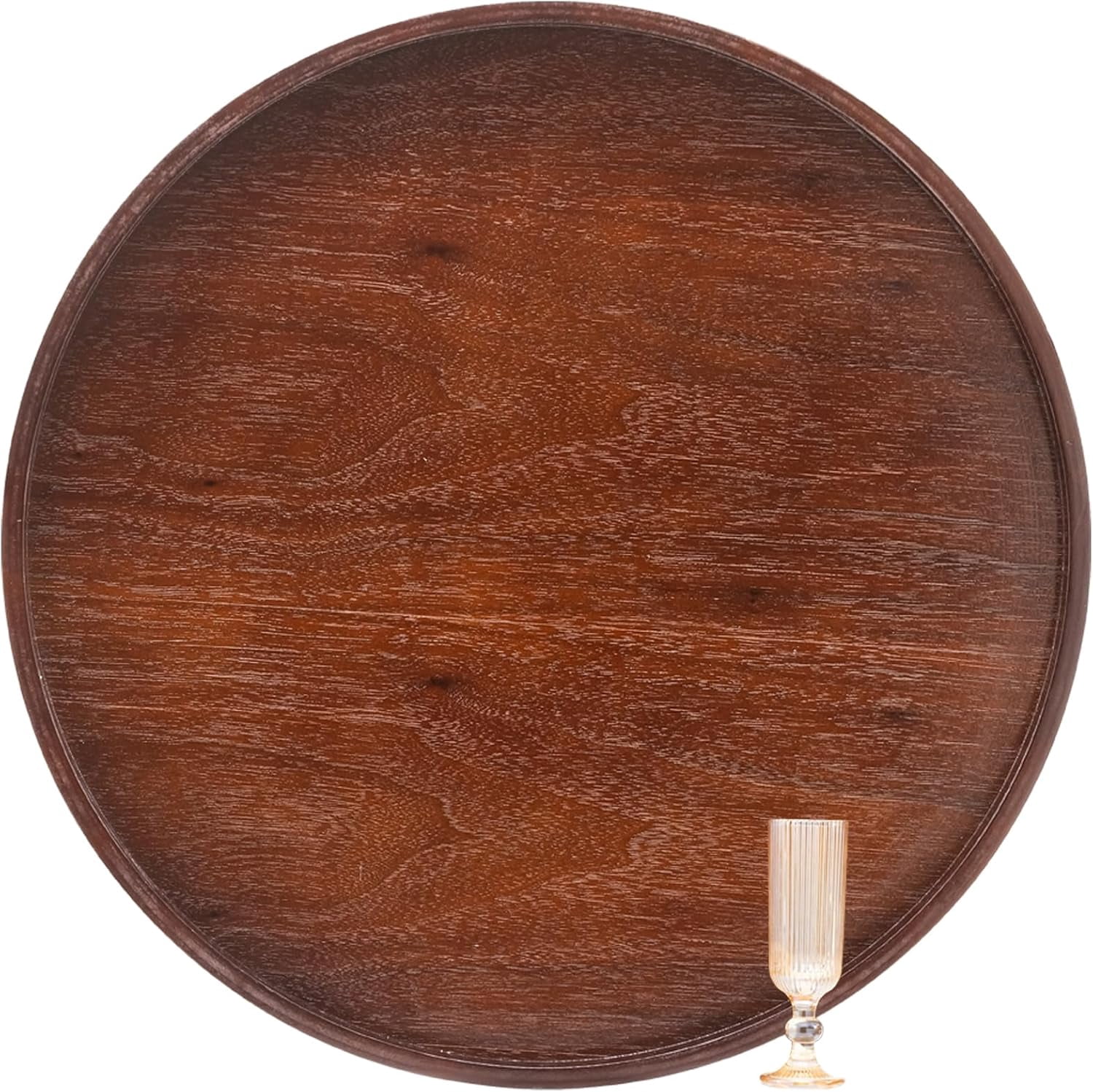 Extra Large Round Solid Wood Serving Tray Classic Tea Coffee Table ...