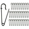 Extra Large Safety Pins Pack of 30, Heavy Duty Black for Crafts and ...