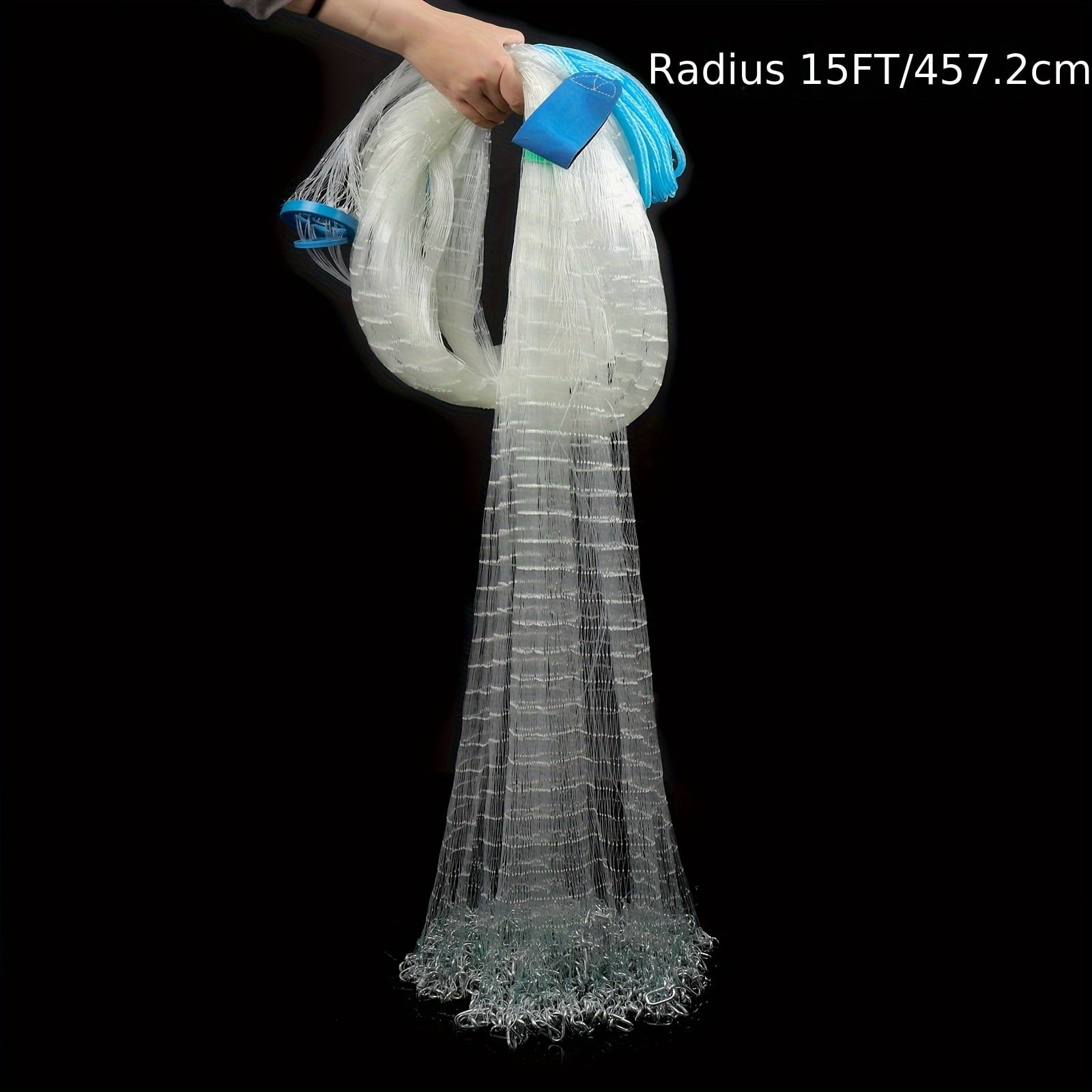 Extra Large Saltwater Cast Net 10/12/13.3/15ft Radius for Trap Fish ...