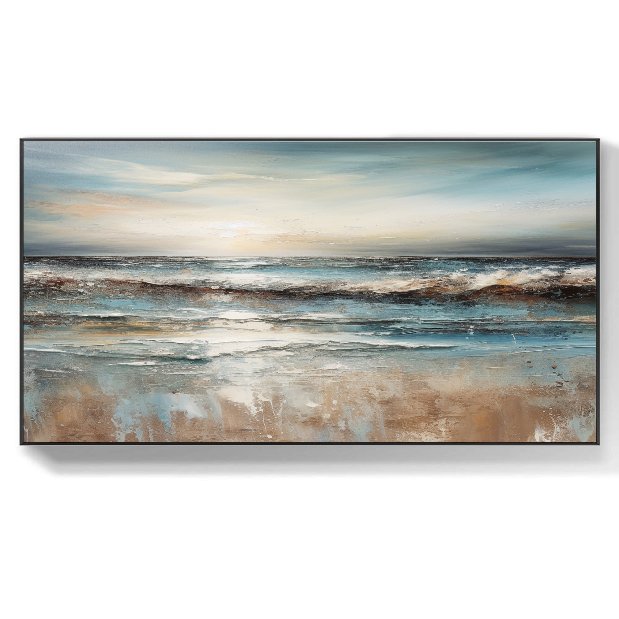 Extra Large Sea Abstract Oil Painting Large-scale Scenery Canvas Wall ...