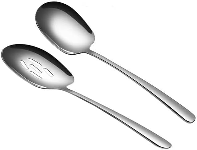 Extra Large Serving Spoon Set (Stainless Steel Slotted Spoon and ...