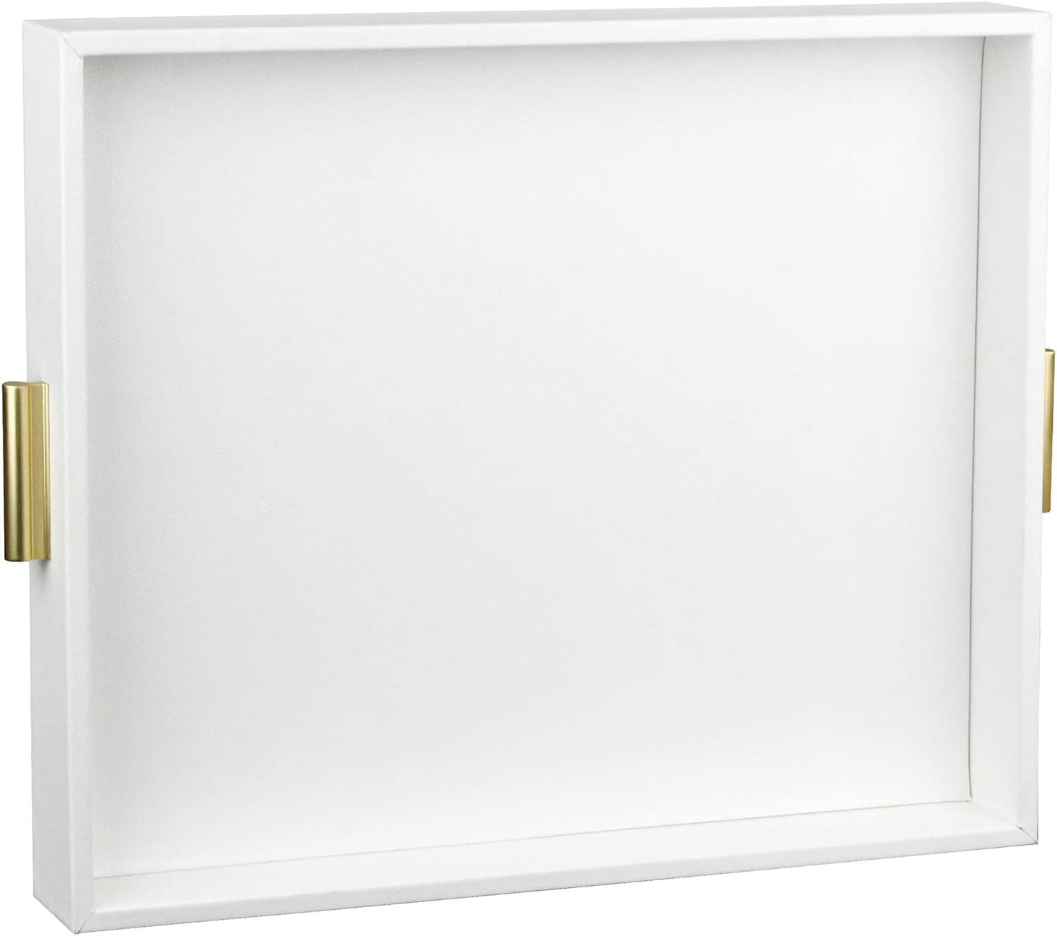 Extra Large Serving Tray with Handles, Elegant Faux Leather Storage ...