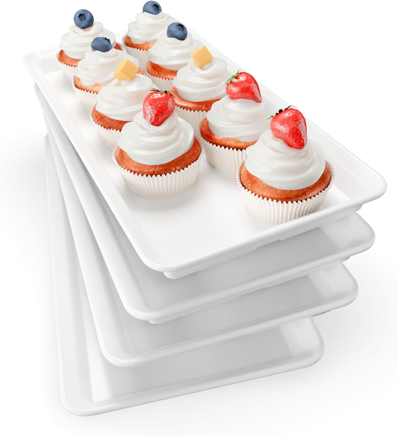 Extra Large Serving Tray Melamine Plastic for Party Supplies, 14" x 7 ...