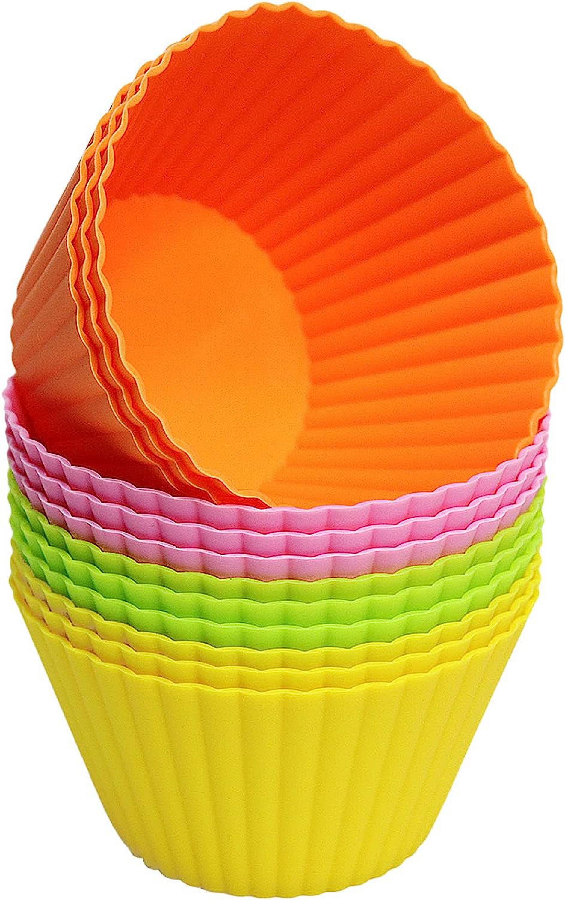 Extra Large Silicone Cupcake Baking Cups 12 Pack, 3.54 Inch Non Stick ...