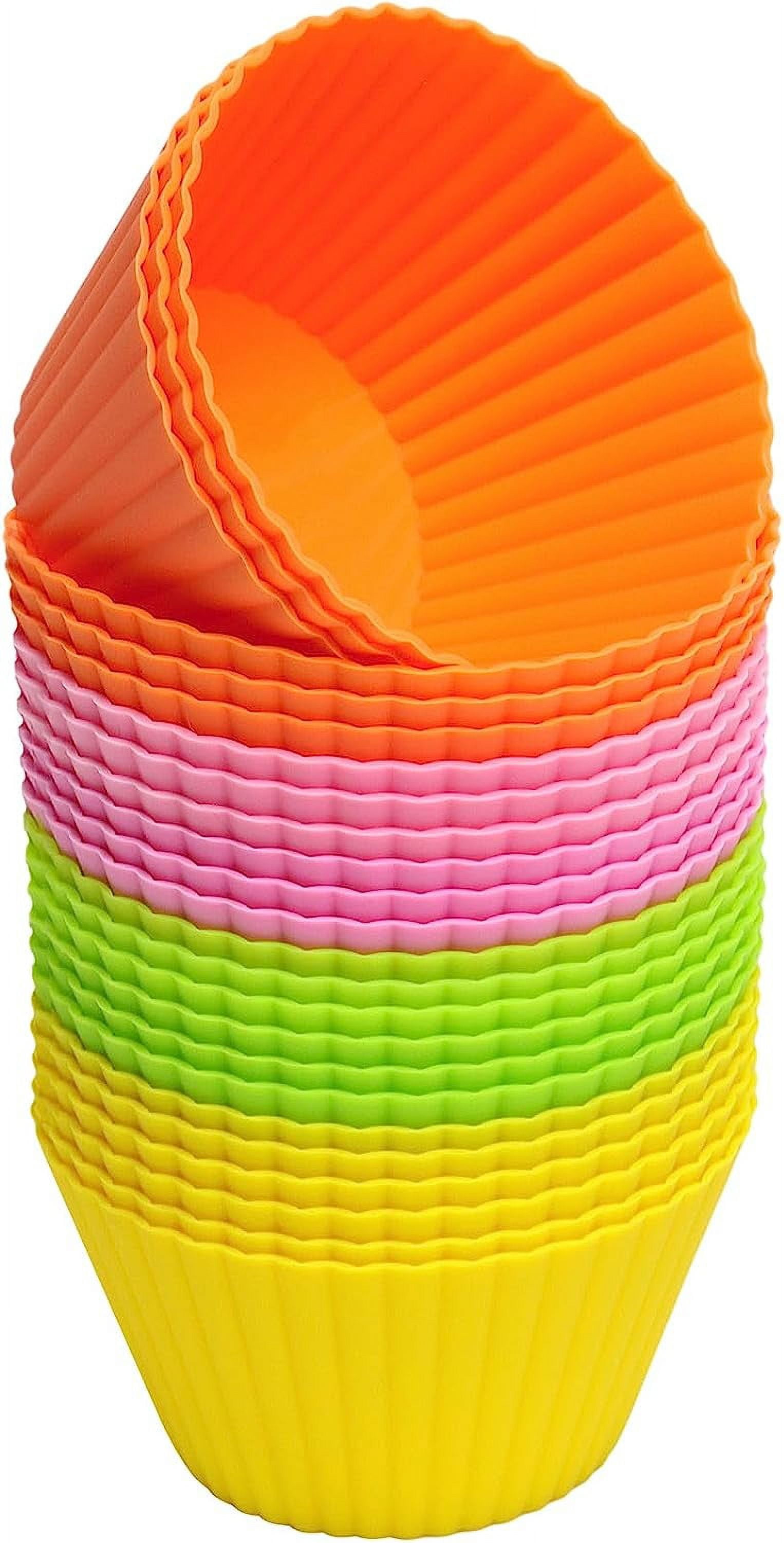 Extra Large Silicone Cupcake Liners 24 Pack, Non-stick Reusable Baking ...