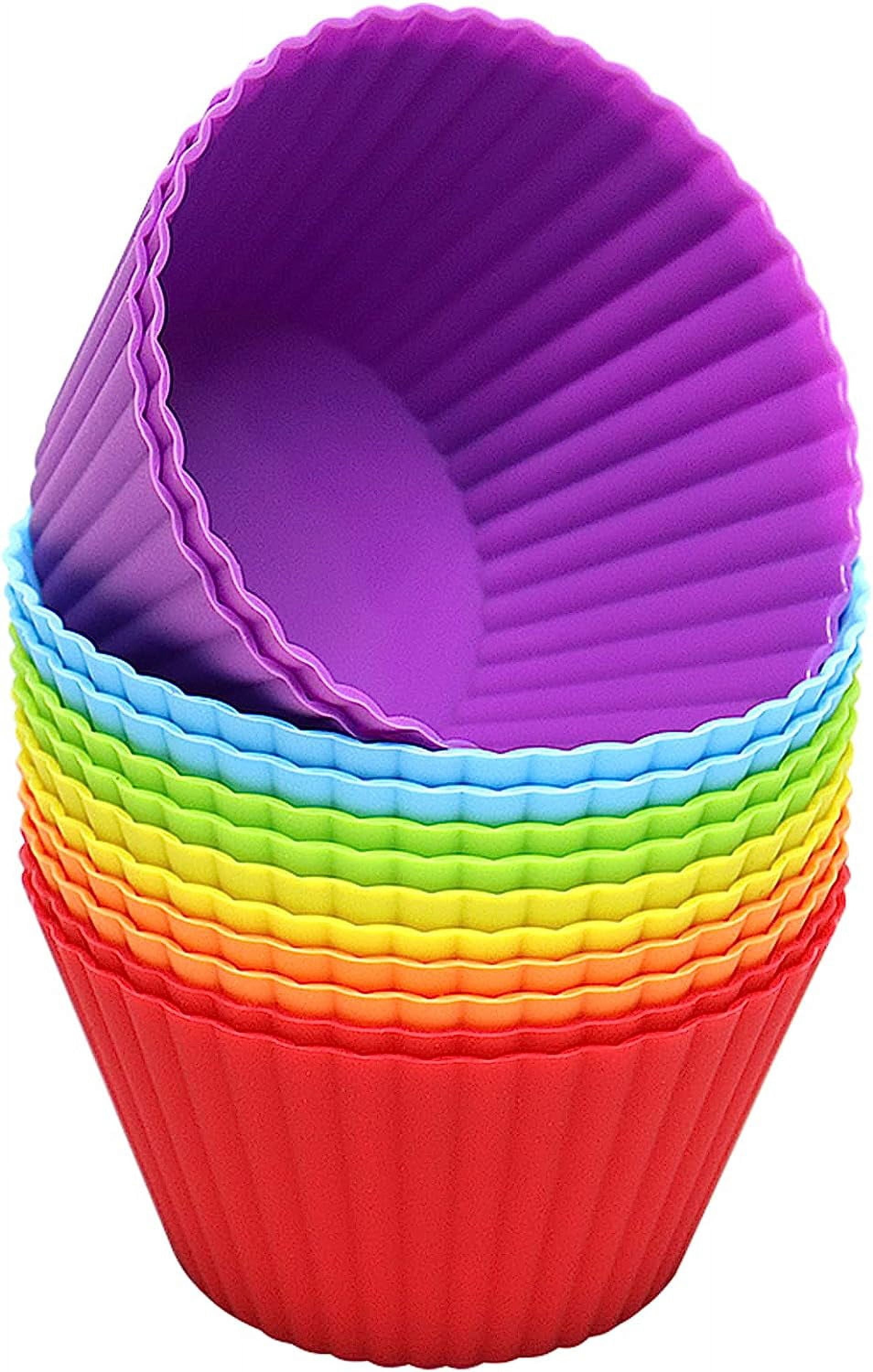 Extra Large Silicone Cupcake Muffin Cups 12 Pack - 3.54 Inch Non-stick ...