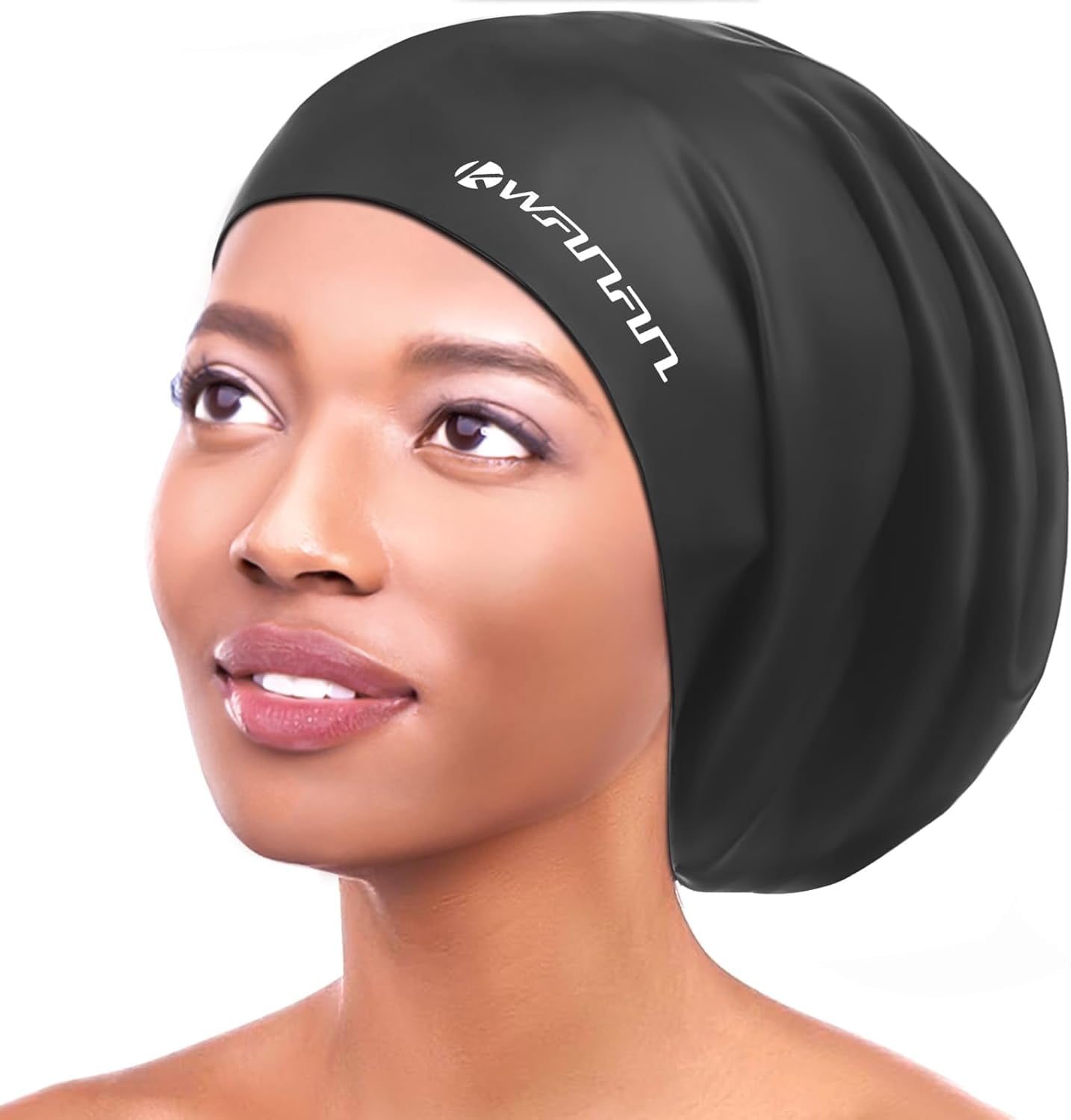 Extra Large Silicone Swim Cap for Long Hair and Protective Styles–Waterproof Swimming Cap for ...
