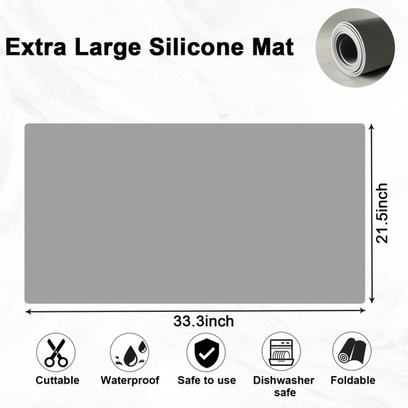 Extra Large Silicone Table Mat - Waterproof Heat-Resistant Non-Slip ...