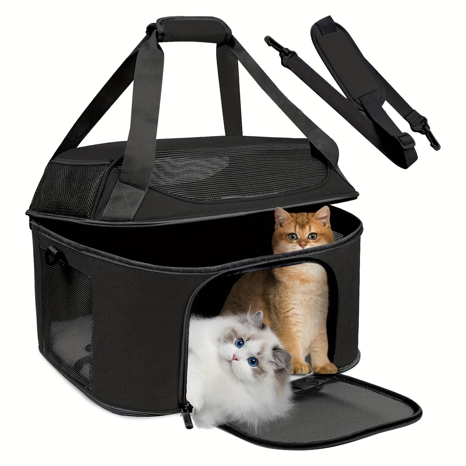 Extra Large Soft-Sided Cat Carrier Backpack for 2 Pets - Airline Approved, Breathable Mesh ...