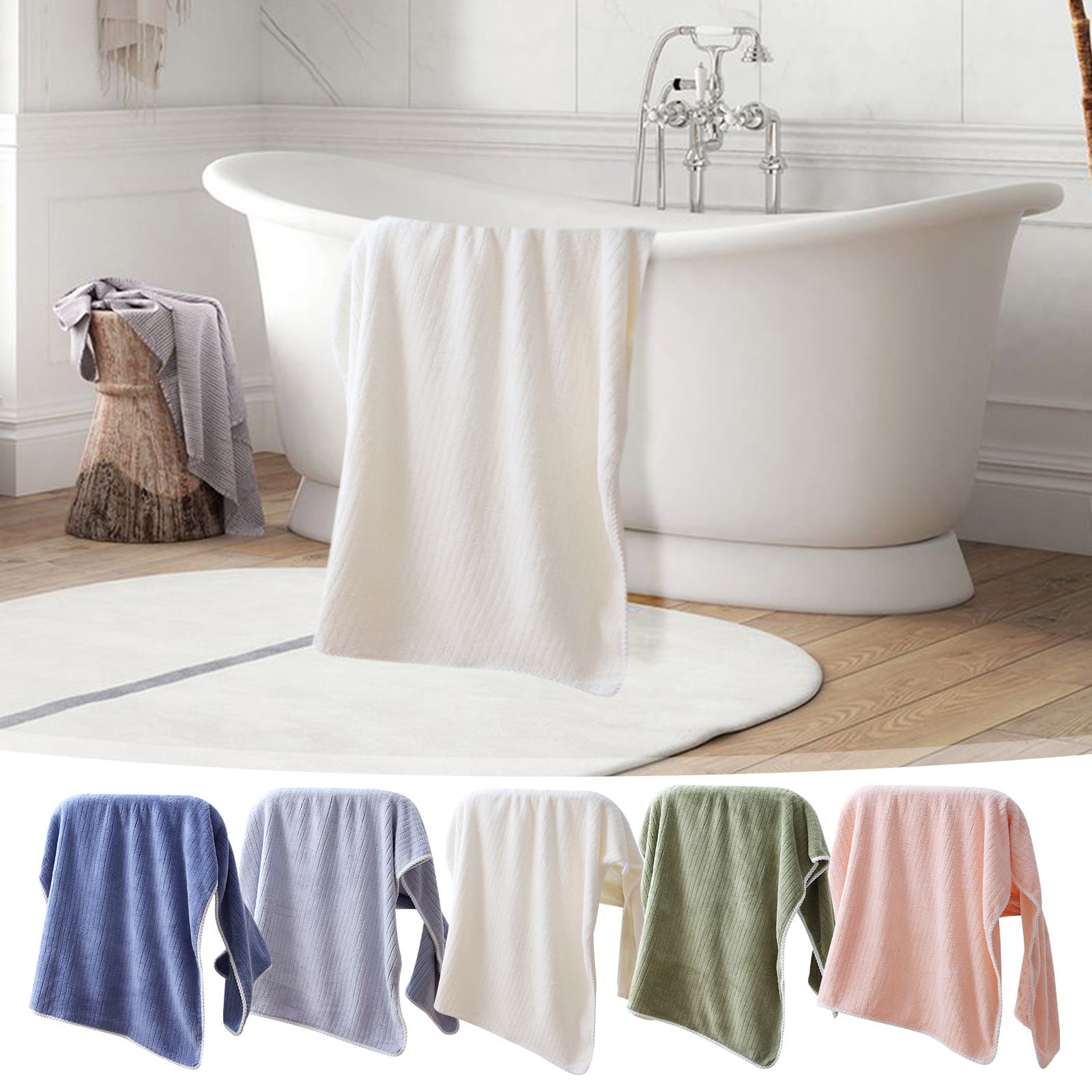 Extra Large Soft & Silky Fleece Bath Towel 70x135cm, Super Absorbent ...