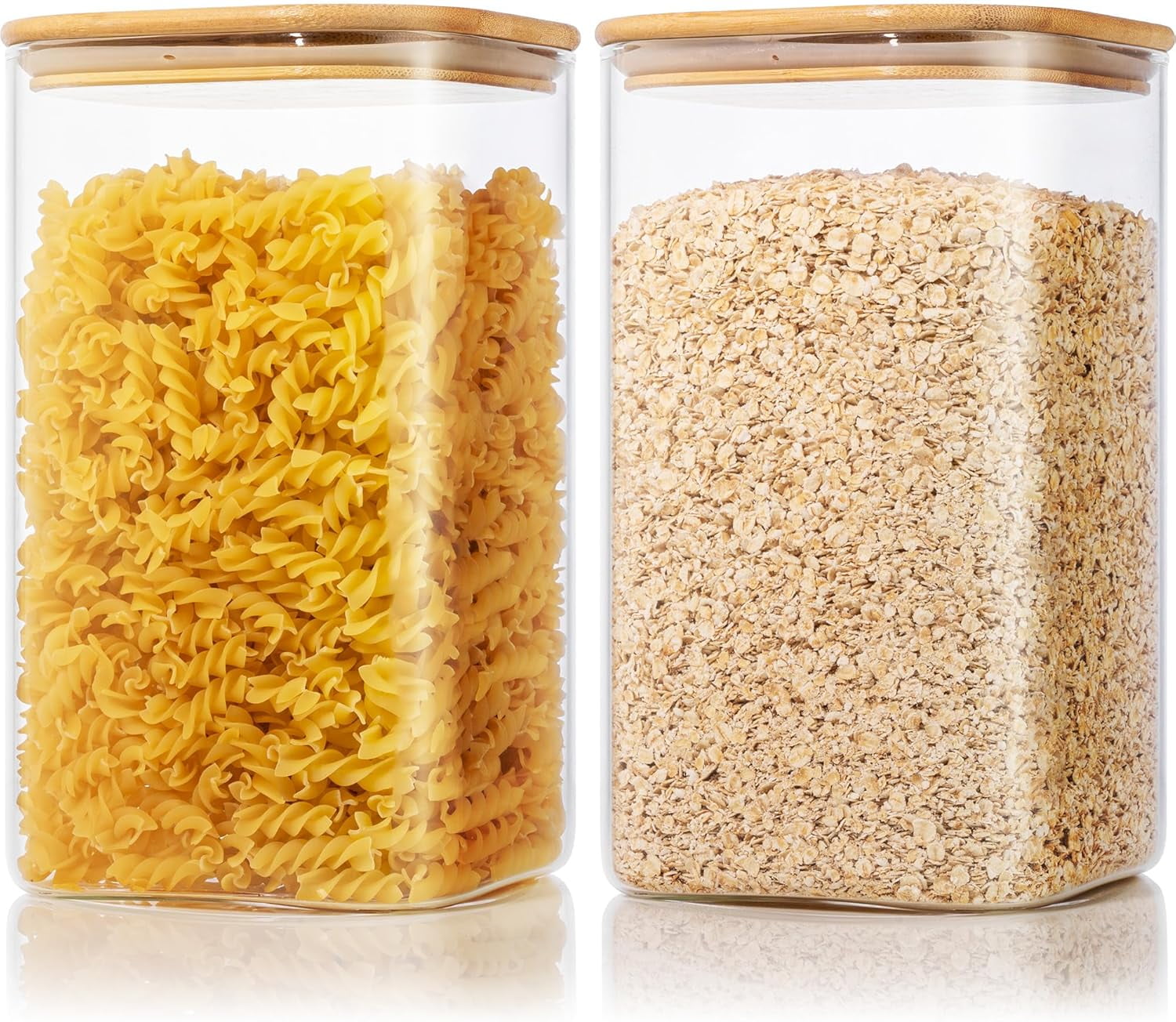 Extra Large Square Glass Flour & Sugar Storage Containers with Airtight ...