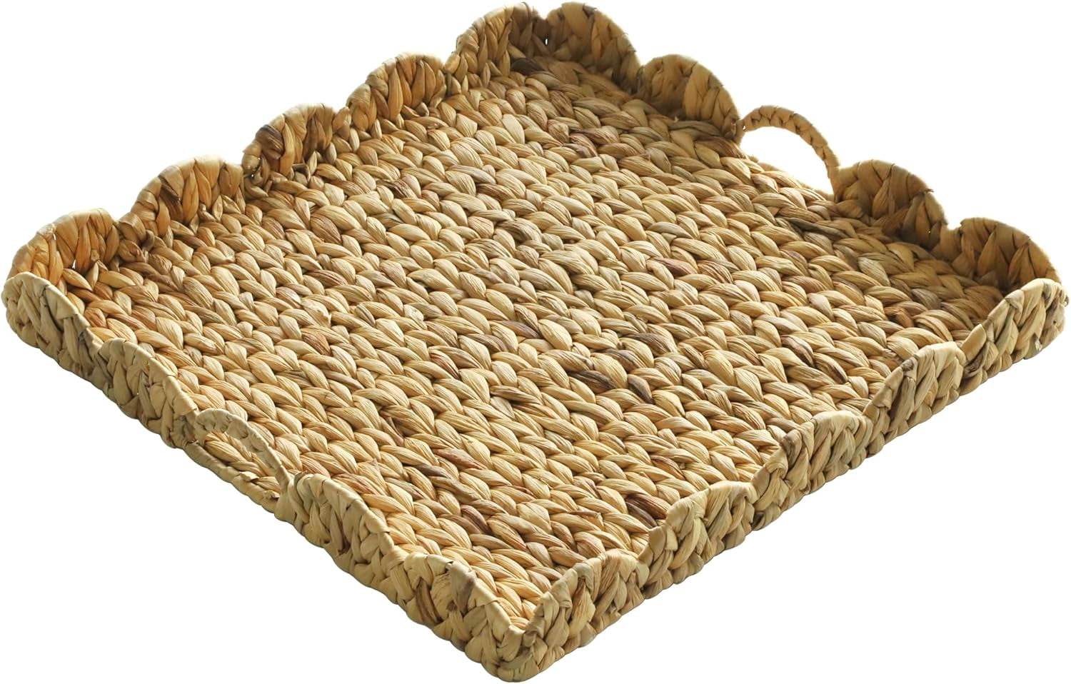 Extra Large Square Ottoman Table Tray 19.7" with Handles - Water ...