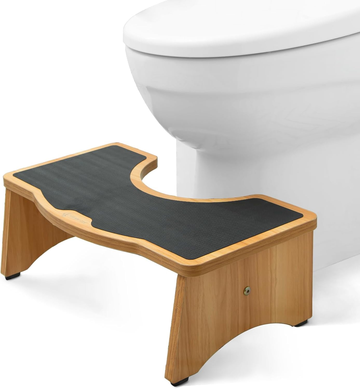 Extra Large Squatting Poop Stool for Adults, Wooden Toilet Stool, Anti ...