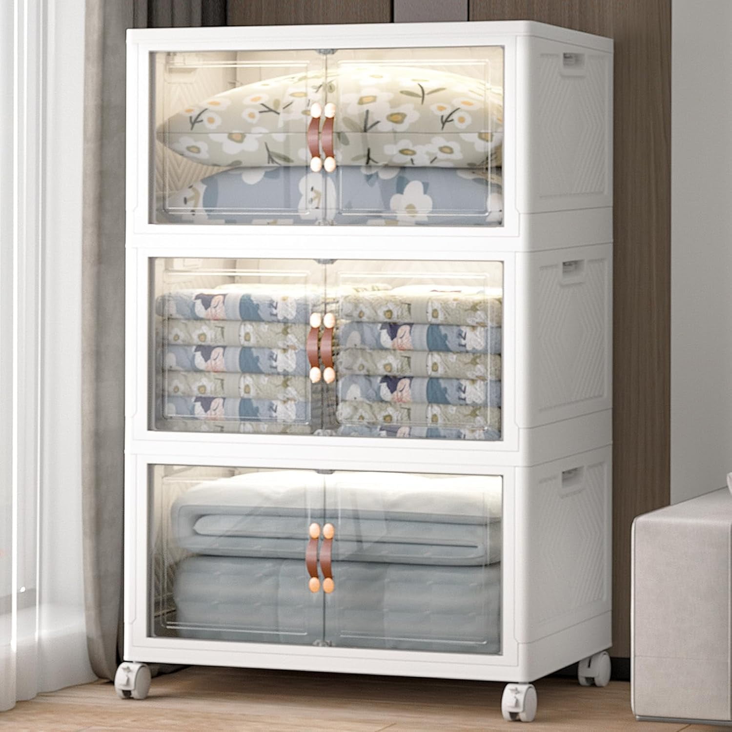 Extra Large Stackable Storage Bins with Lids and Wheels, 160QT/40GAL ...