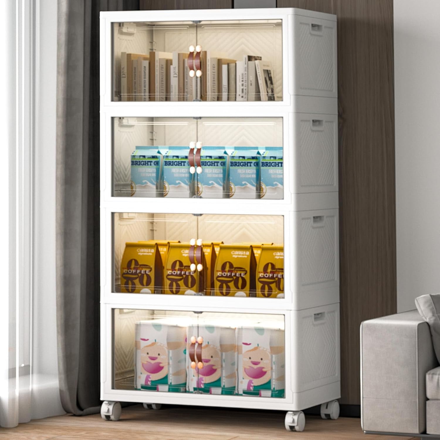 Extra Large Stackable Storage Bins with Lids and Wheels, 160QT/40GAL ...