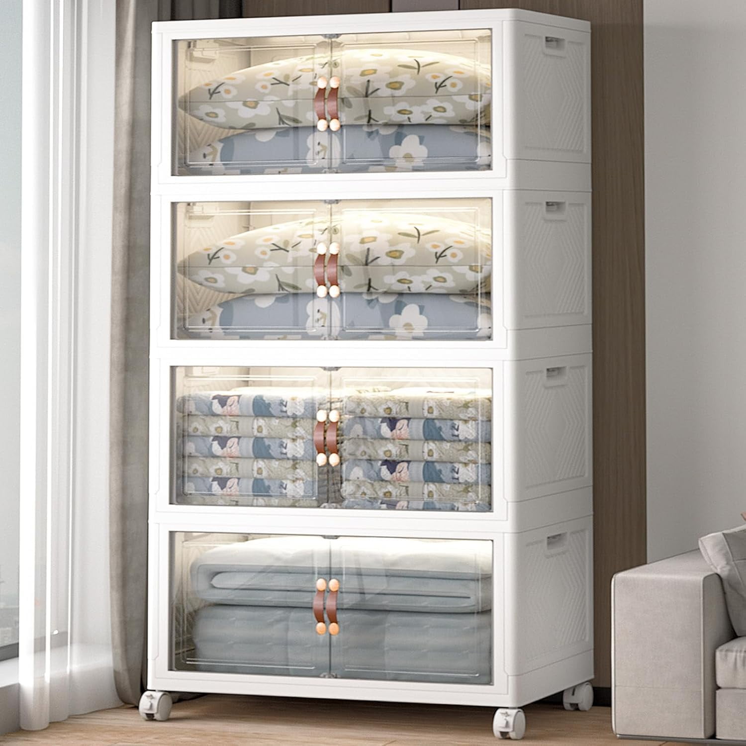 Extra Large Stackable Storage Bins with Lids and Wheels, 160QT/40GAL ...