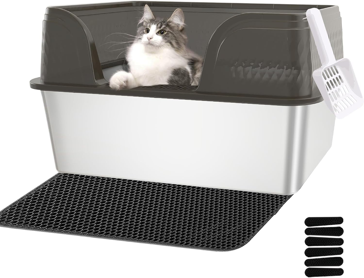 Bac Litiere Pour Chat Extra Large Stainless Steel Cat Litter Box With ...