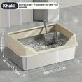Extra Large Stainless Steel Cat Litter Box - Non-Stick Leakproof High ...