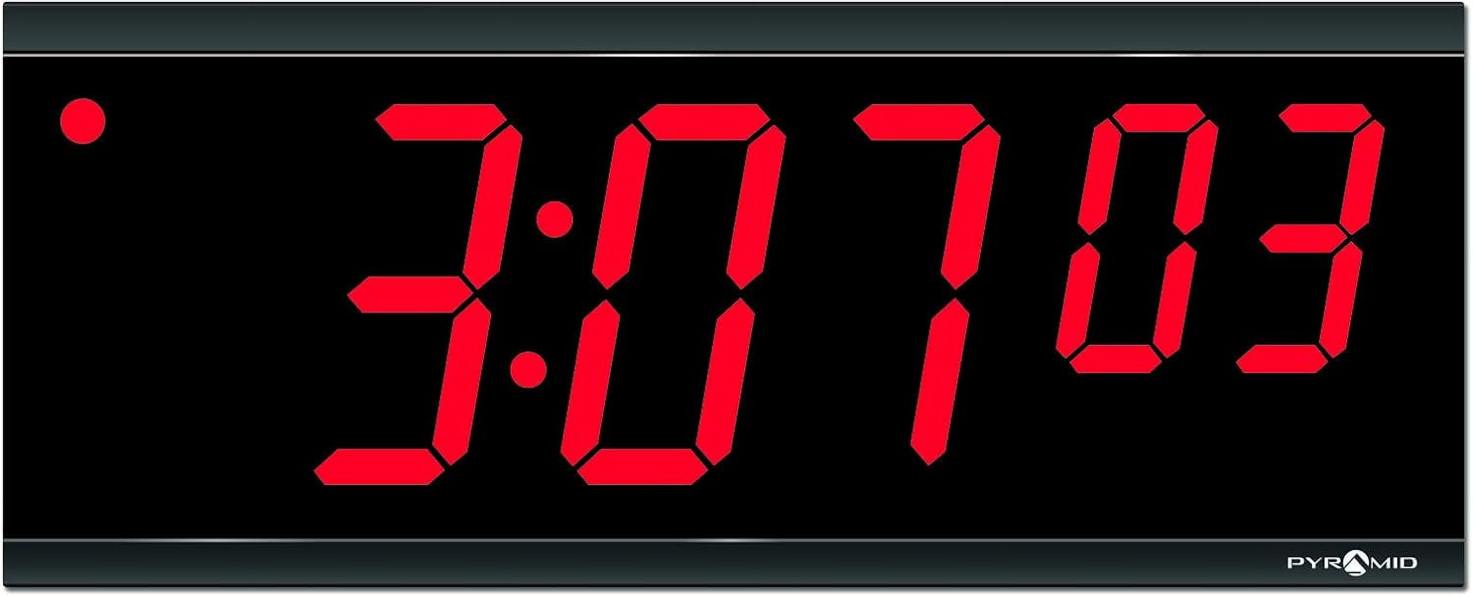 Extra Large Stand Alone Digital Clock, 4" Numeral Red LED Display, 6 ...
