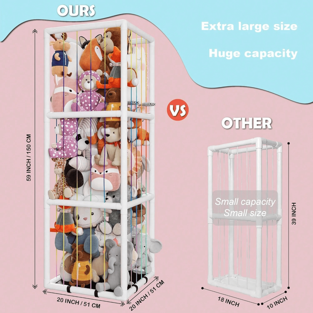 Extra Large Standing Stuffed Animal Shelf/Holder, 59" Tall ABS Tube ...
